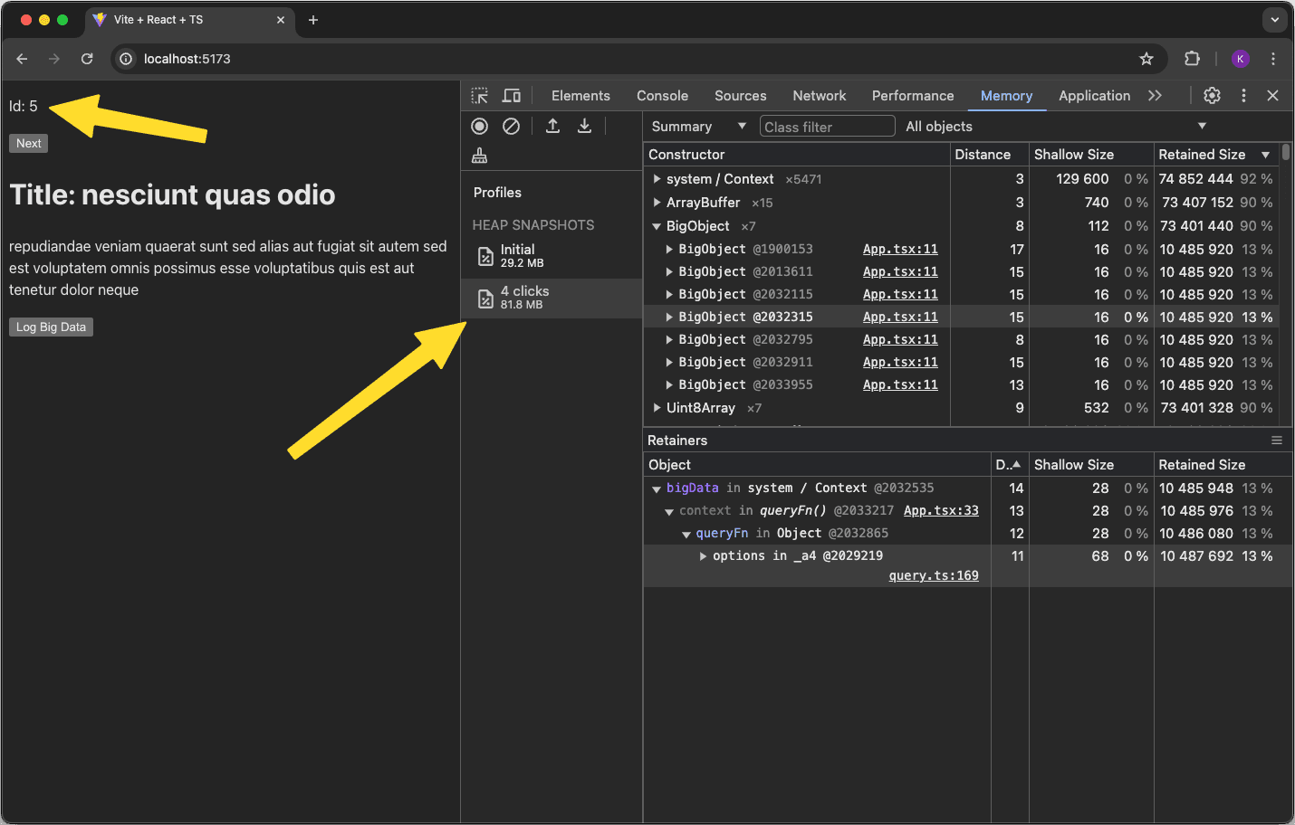 Sneaky React Memory Leaks II: Closures Vs. React Query | Kevin Schiener